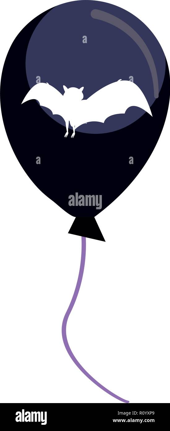 halloween balloon bat decoration party vector illustration Stock Vector ...
