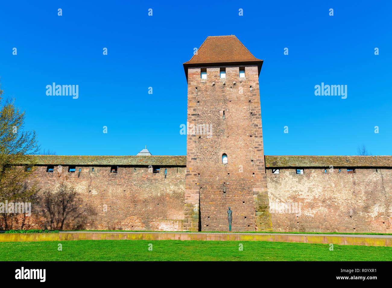 picture of the medieval Roman city wall with towers in Worms, Germany ...