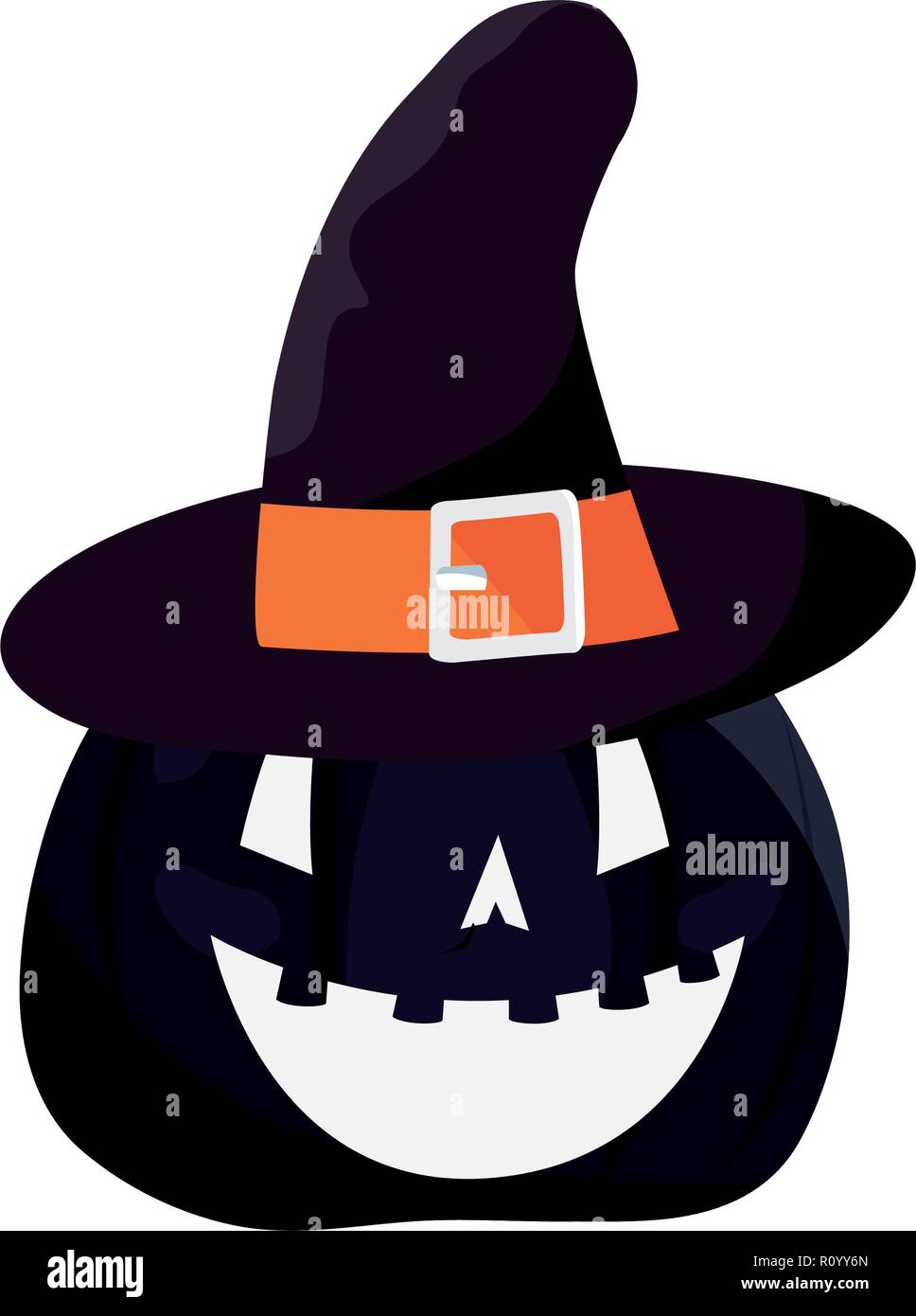 halloween pumpkin with hat decoration vector illustration Stock Vector ...