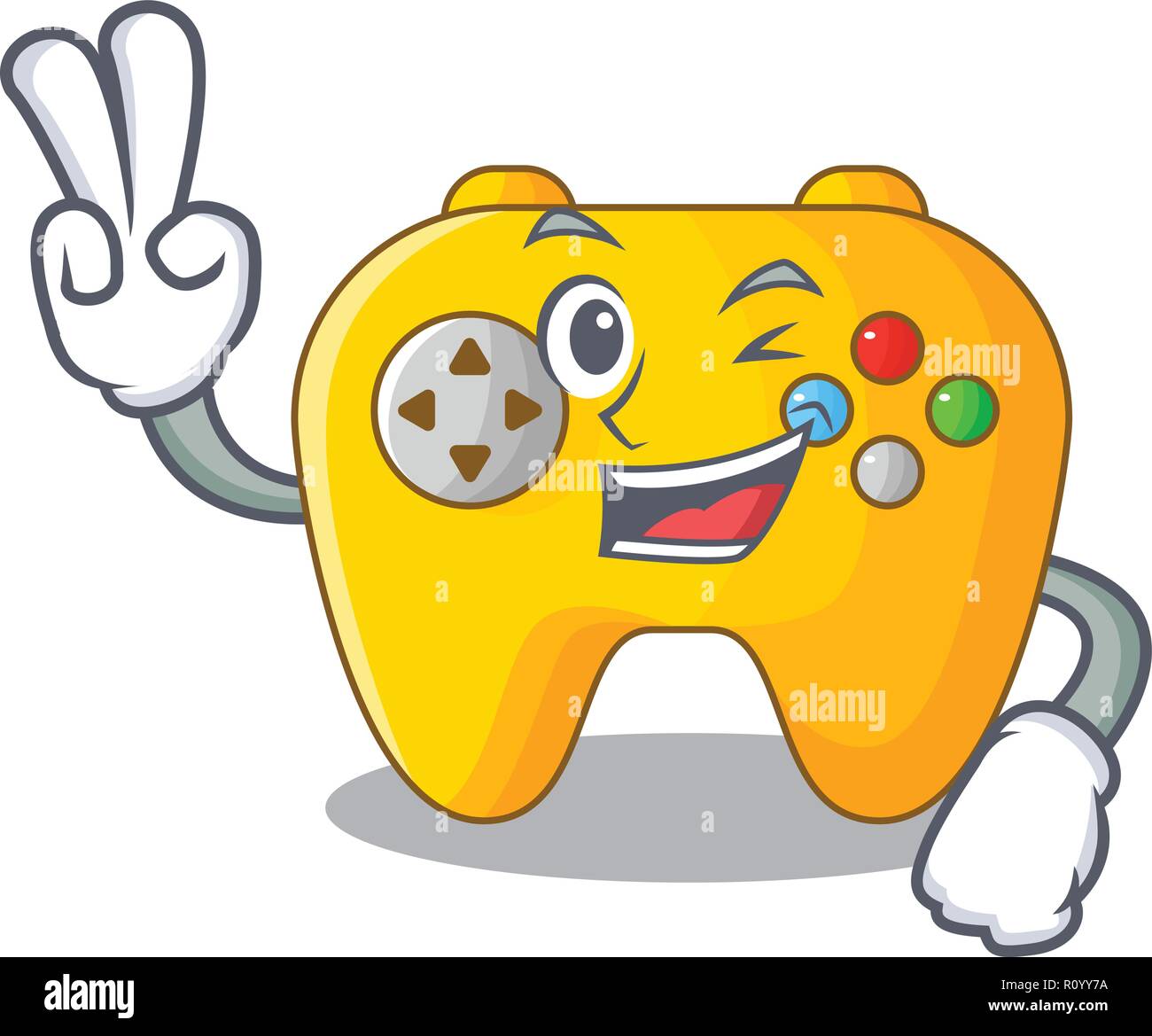 Two finger Video game controller shaped on charcter Stock Vector Image ...