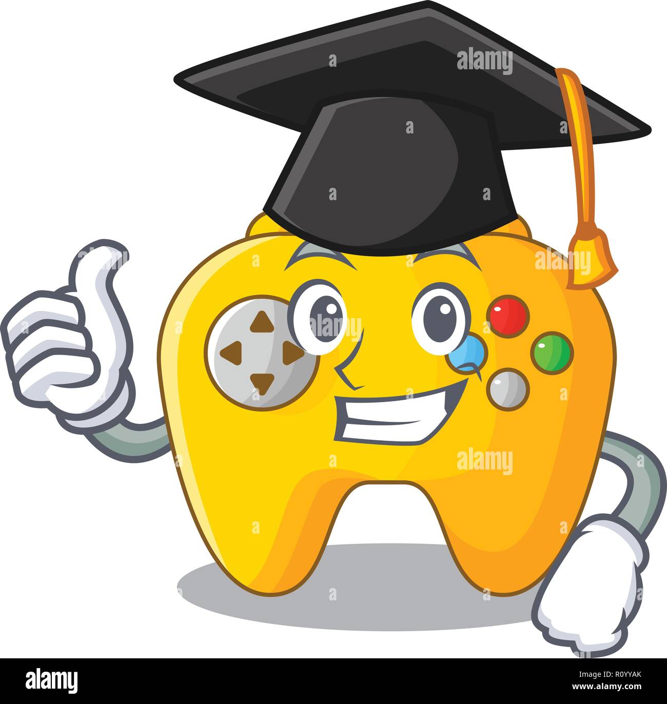 Graduation Video game controller shaped on charcter Stock Vector Image ...