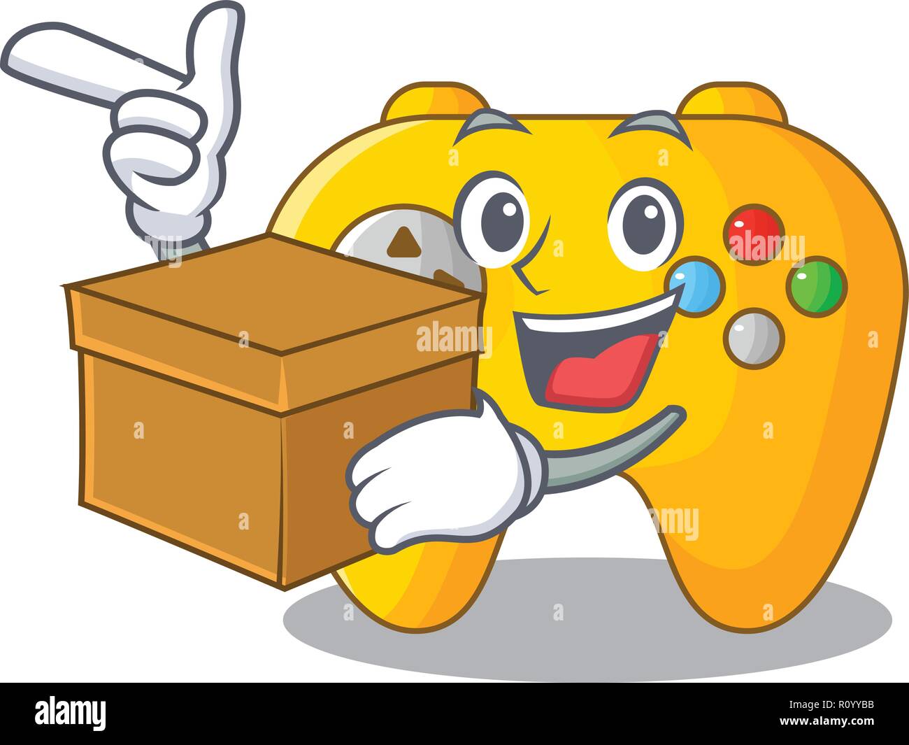 With box Video game controller shaped on charcter Stock Vector Image ...