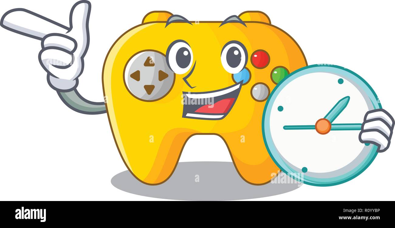 With clock Video game controller shaped on charcter Stock Vector Image ...