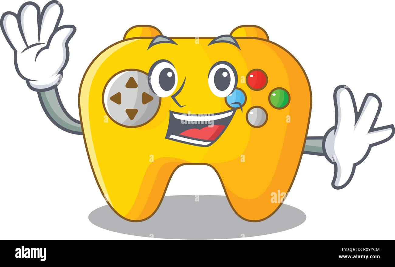 Waving Video game controller shaped on charcter Stock Vector Image ...