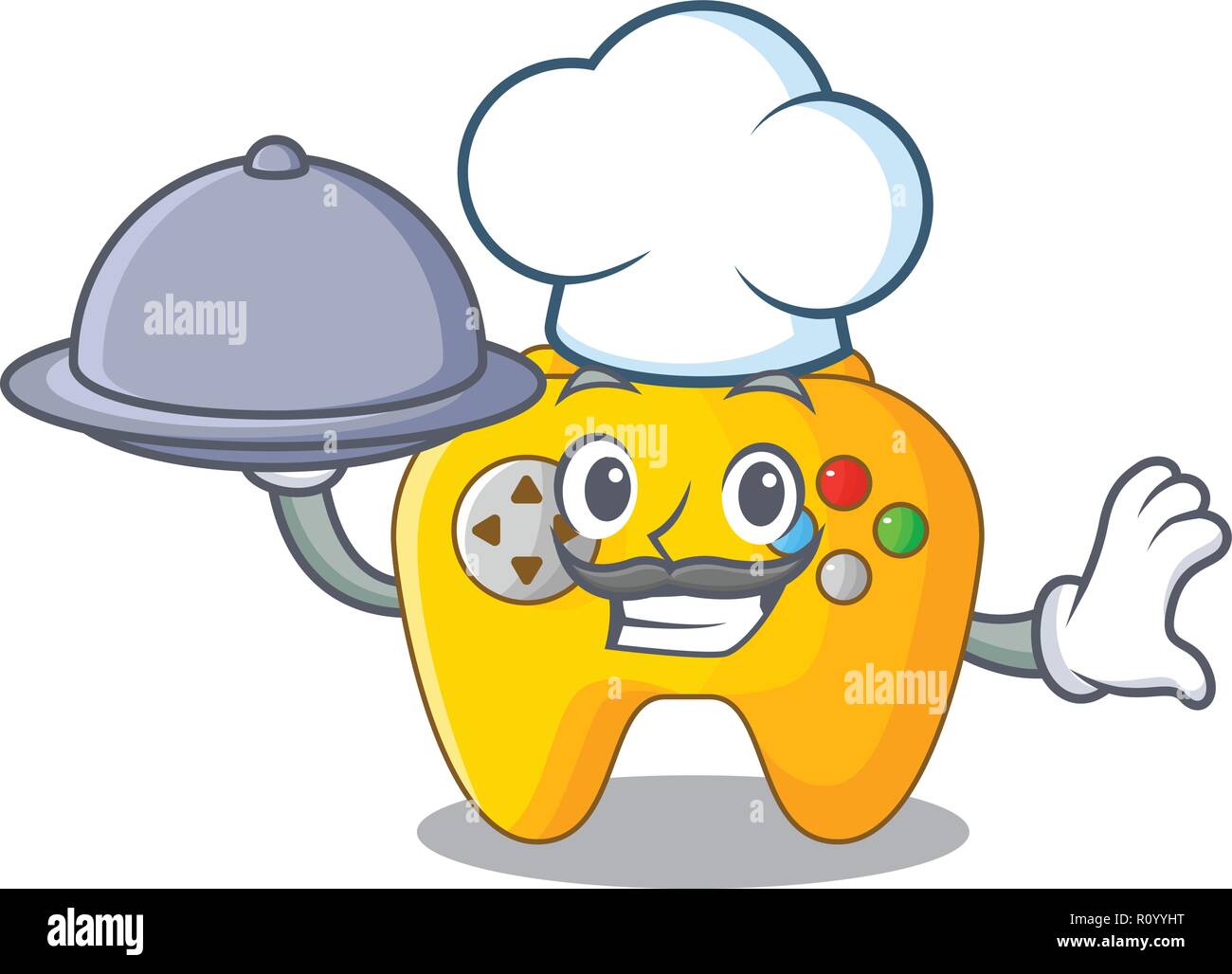 Chef with food Video game controller shaped on charcter Stock Vector ...