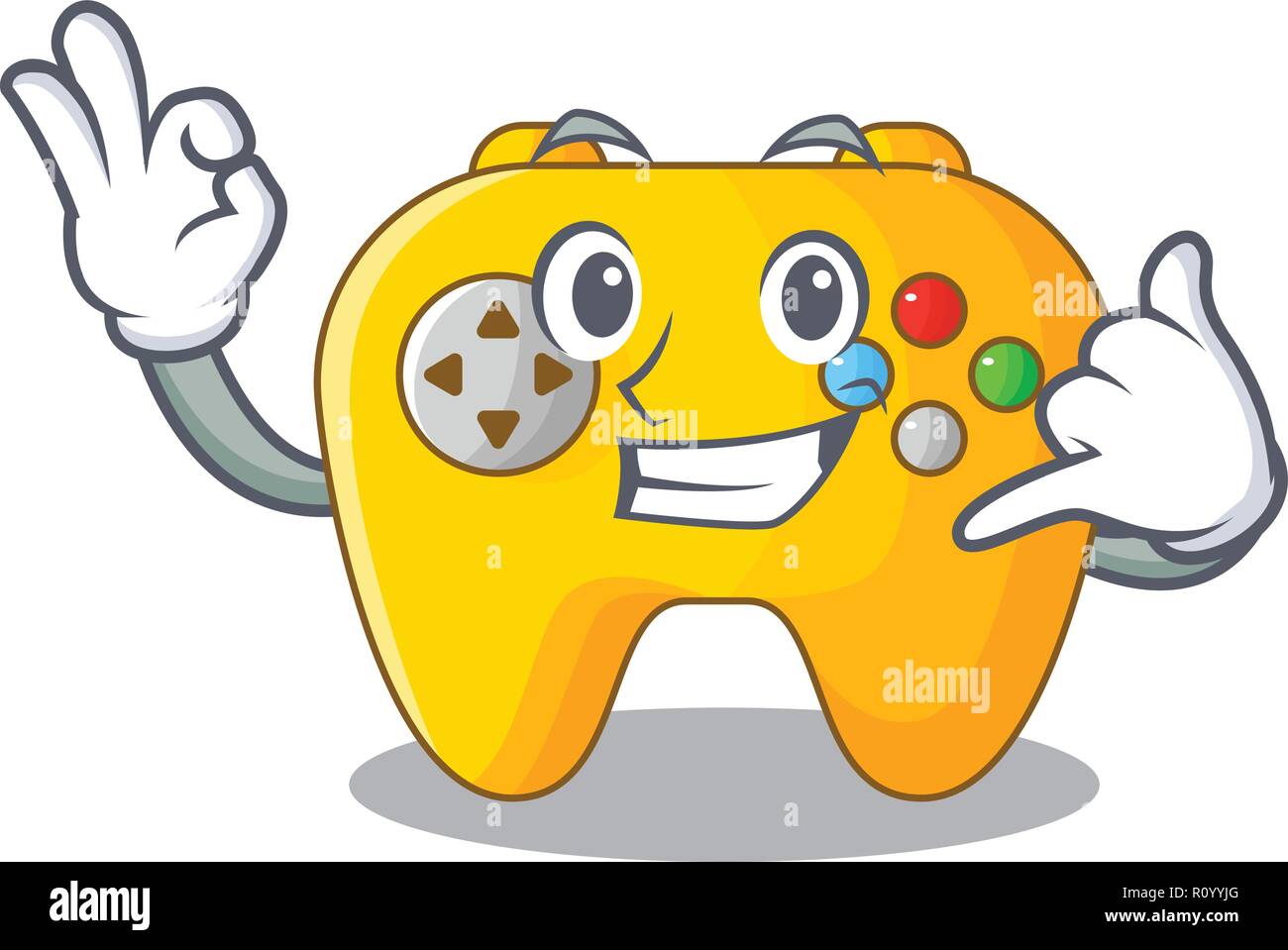 Call me retro computer game control on mascot Stock Vector Image & Art ...