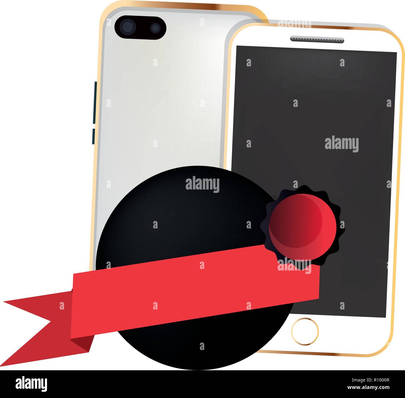 smartphones label blank template design vector illustration Stock ...