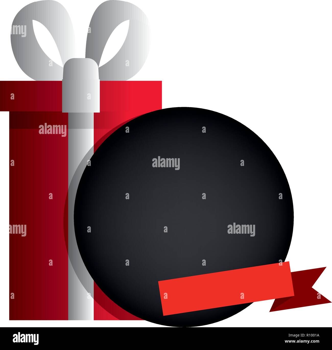 gift box label on white background vector illustration Stock Vector ...