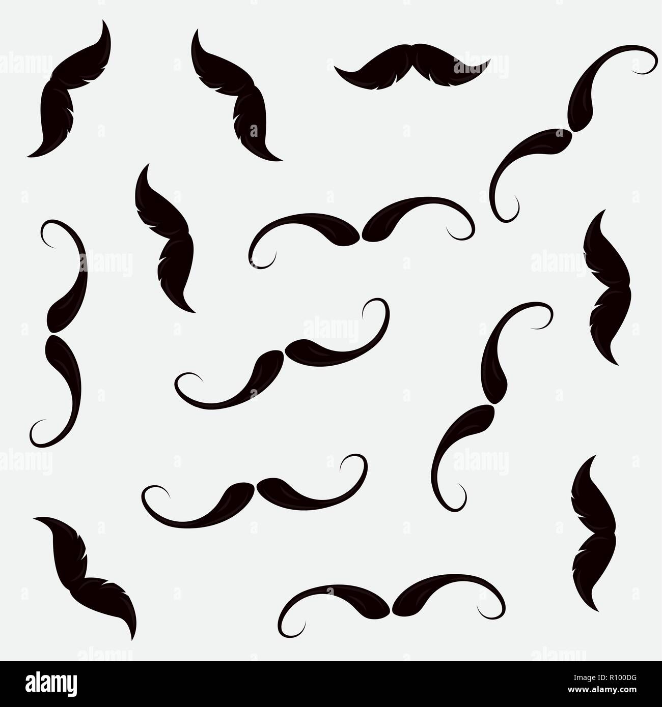 movember day types moustache men vector illustration Stock Vector Image ...