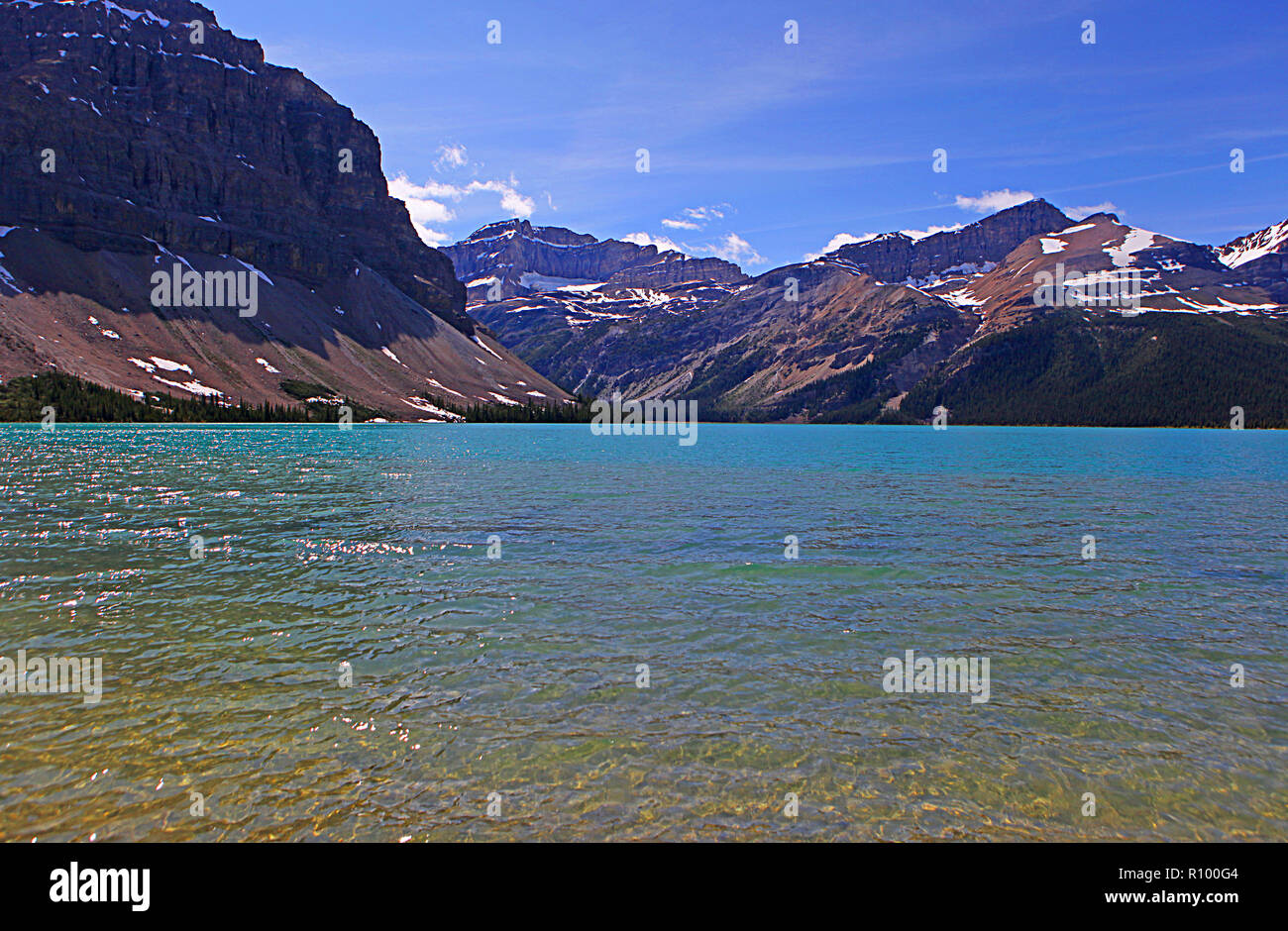 Bow Lake in Banff National Park, Alberta, Canada Stock Photo - Alamy
