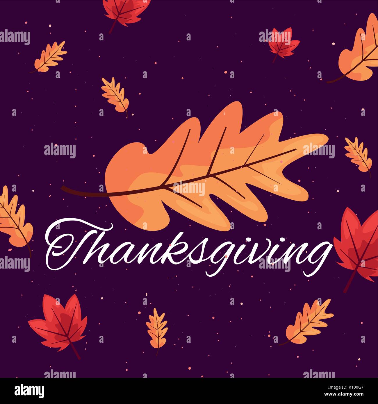 happy thanksgiving leaves trees background vector illustration Stock ...