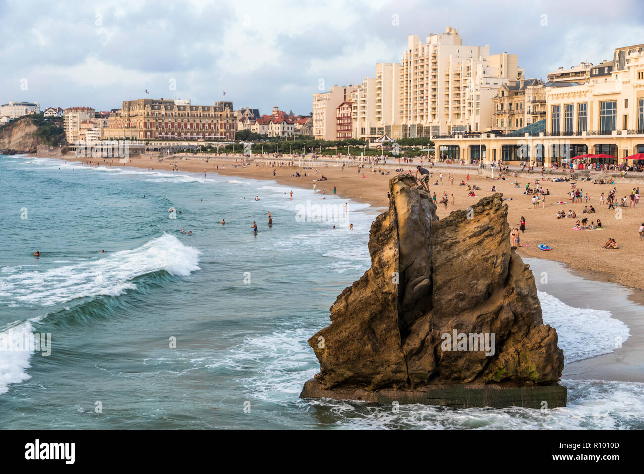 Biarritz, France. Views of the Grande Plage (Great Beach), a major ...