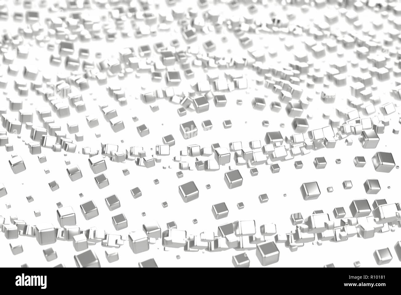 Silver or white gold platinum blocks cubes over white background ...