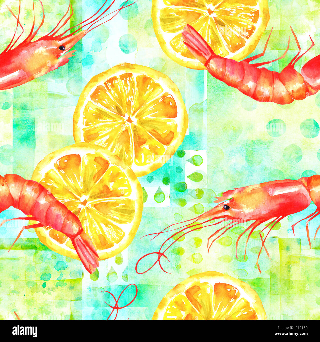 Watercolour painting of seafood hi-res stock photography and images - Alamy