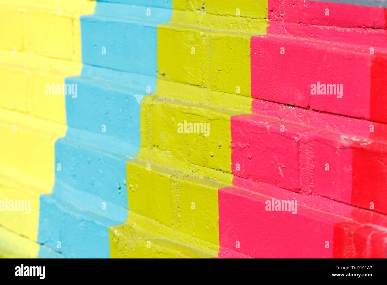 colorful brick wall, bricks, germany, europe Stock Photo - Alamy