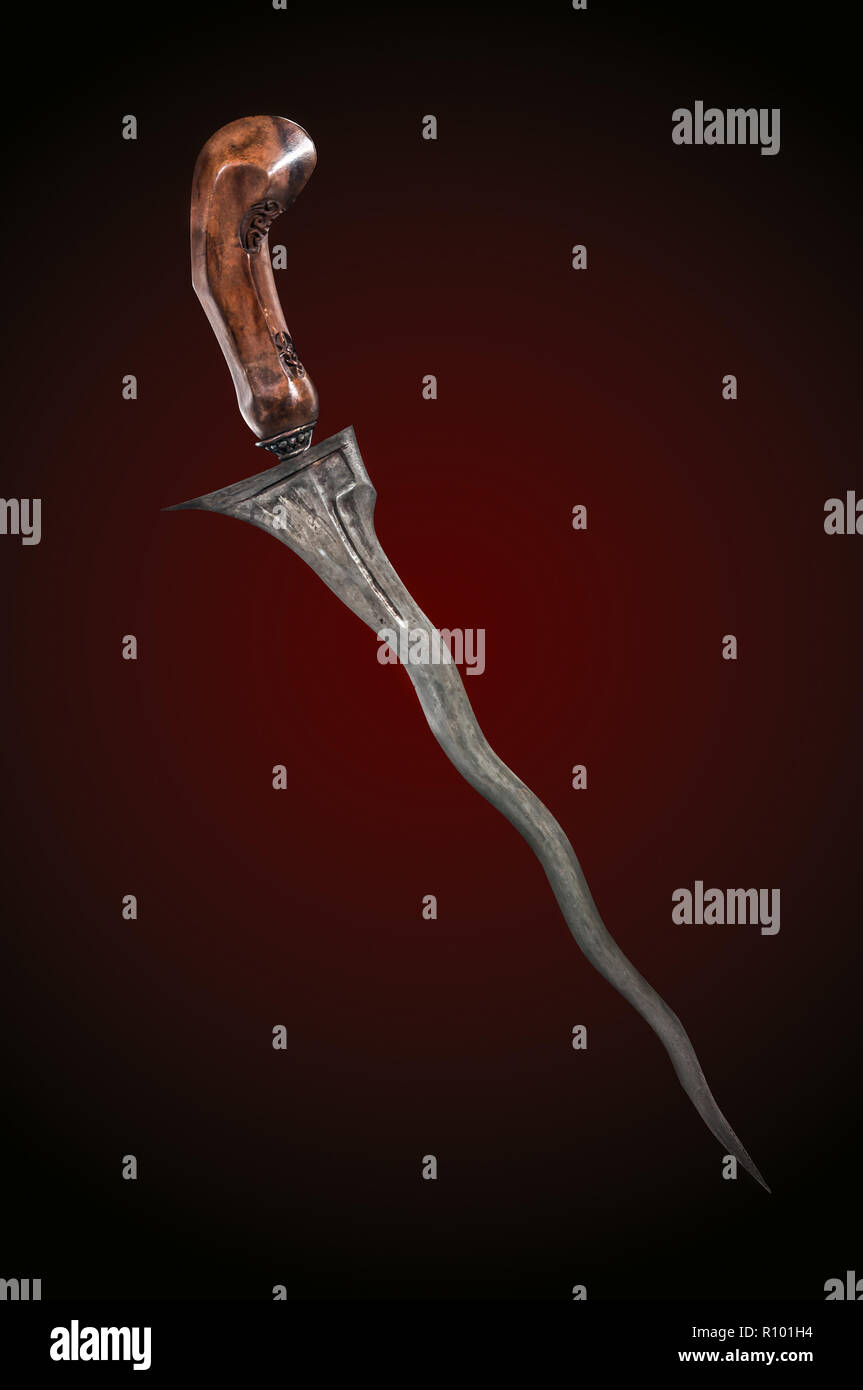 Indonesian Traditional Weapon, Antique typical Indonesian kris knife ...