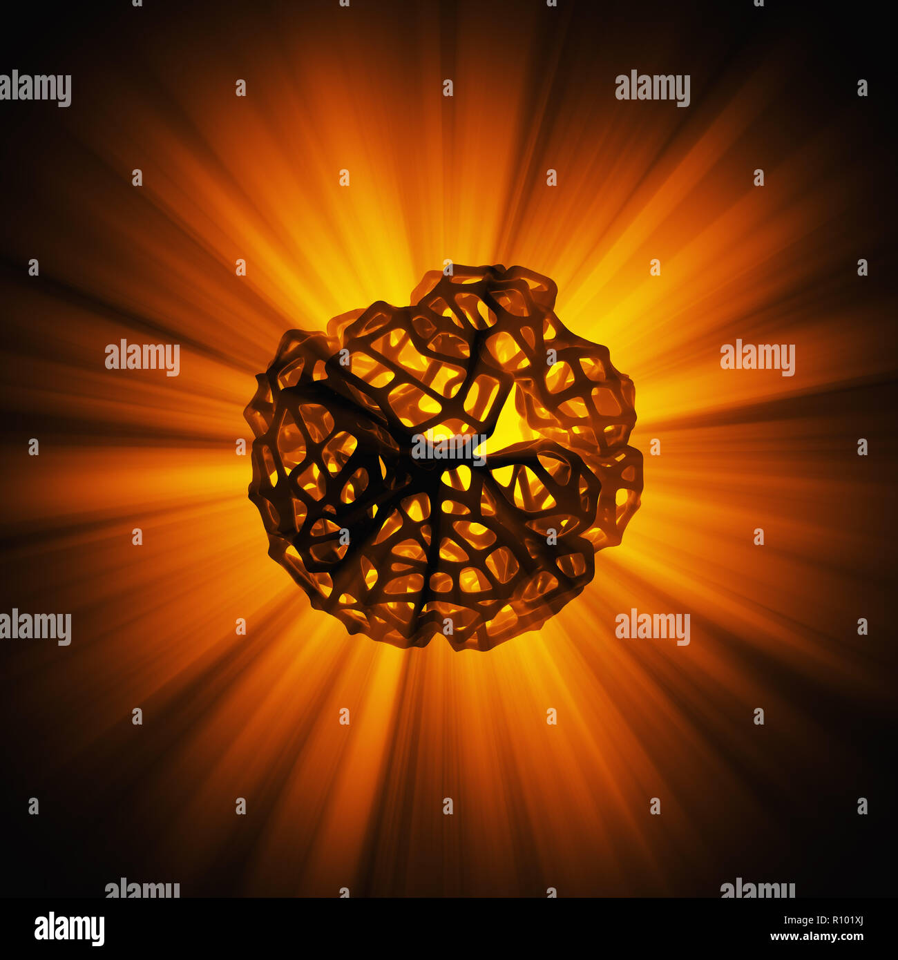 Abstract 3d rendering concept of high poly sphere with chaotic mesh ...
