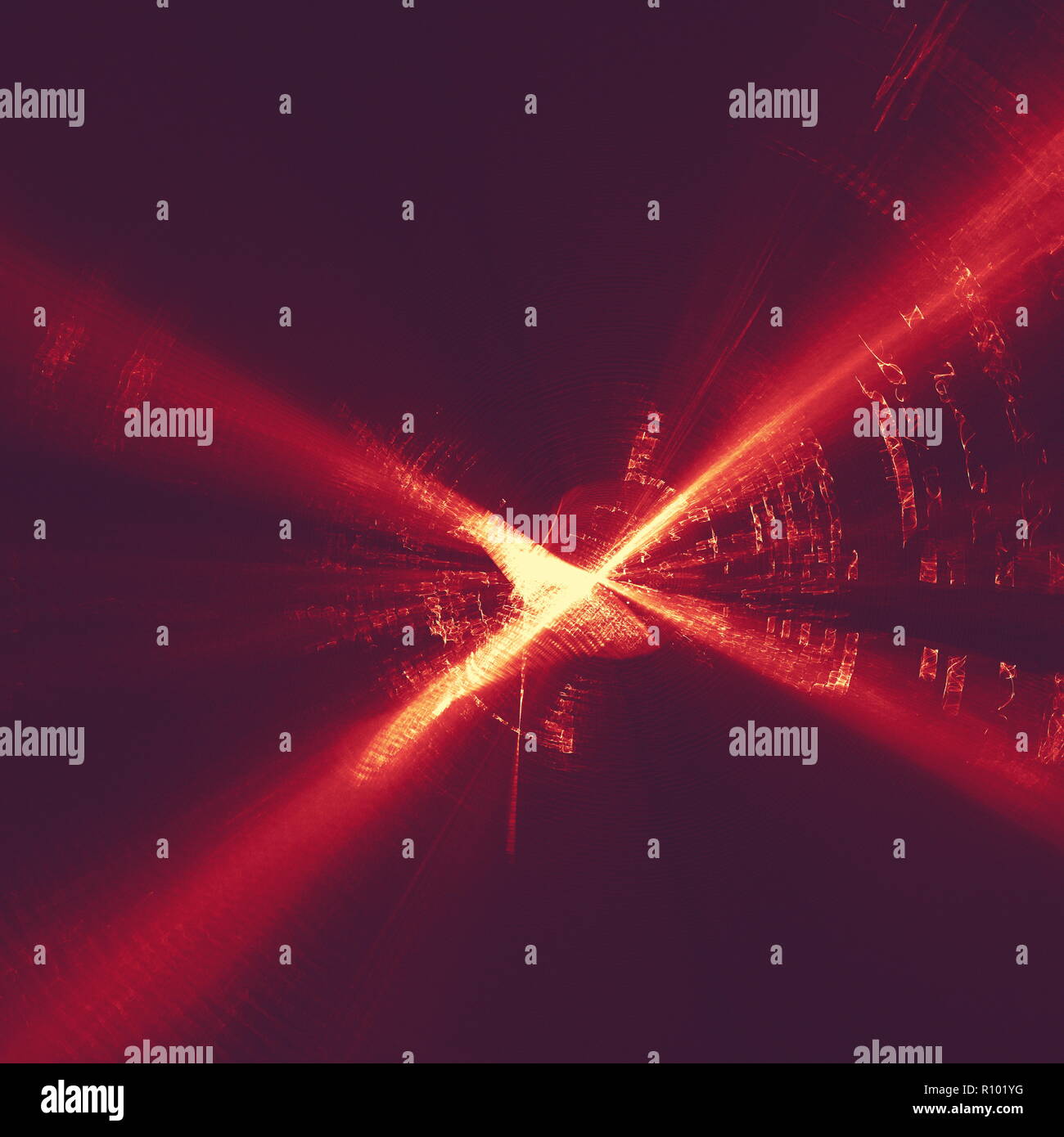 glowing red curved lines over dark Abstract Background space universe ...