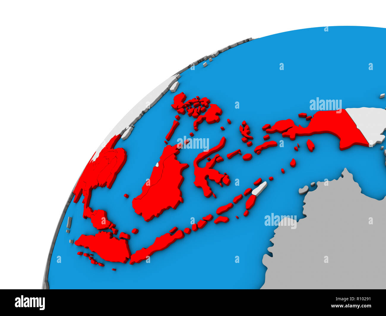ASEAN memeber states on 3D globe. 3D illustration Stock Photo - Alamy