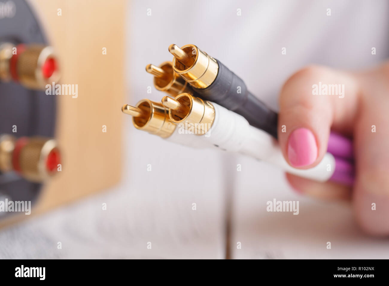 Cable for Digital Stereo Hi-Fi System Stock Photo - Alamy