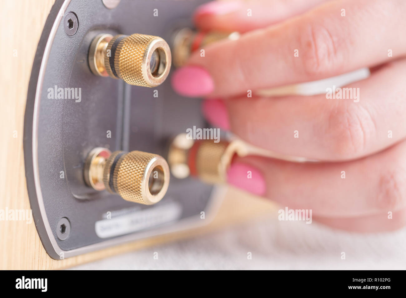 Hifi speaker wire terminal for bi-wiring with gold plated connectors ...