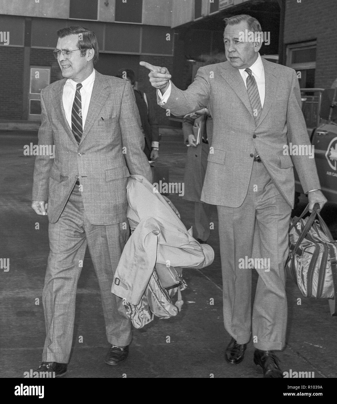 U.S. Politicians Donald Rumsfeld and Charles Price on a visit to London ...