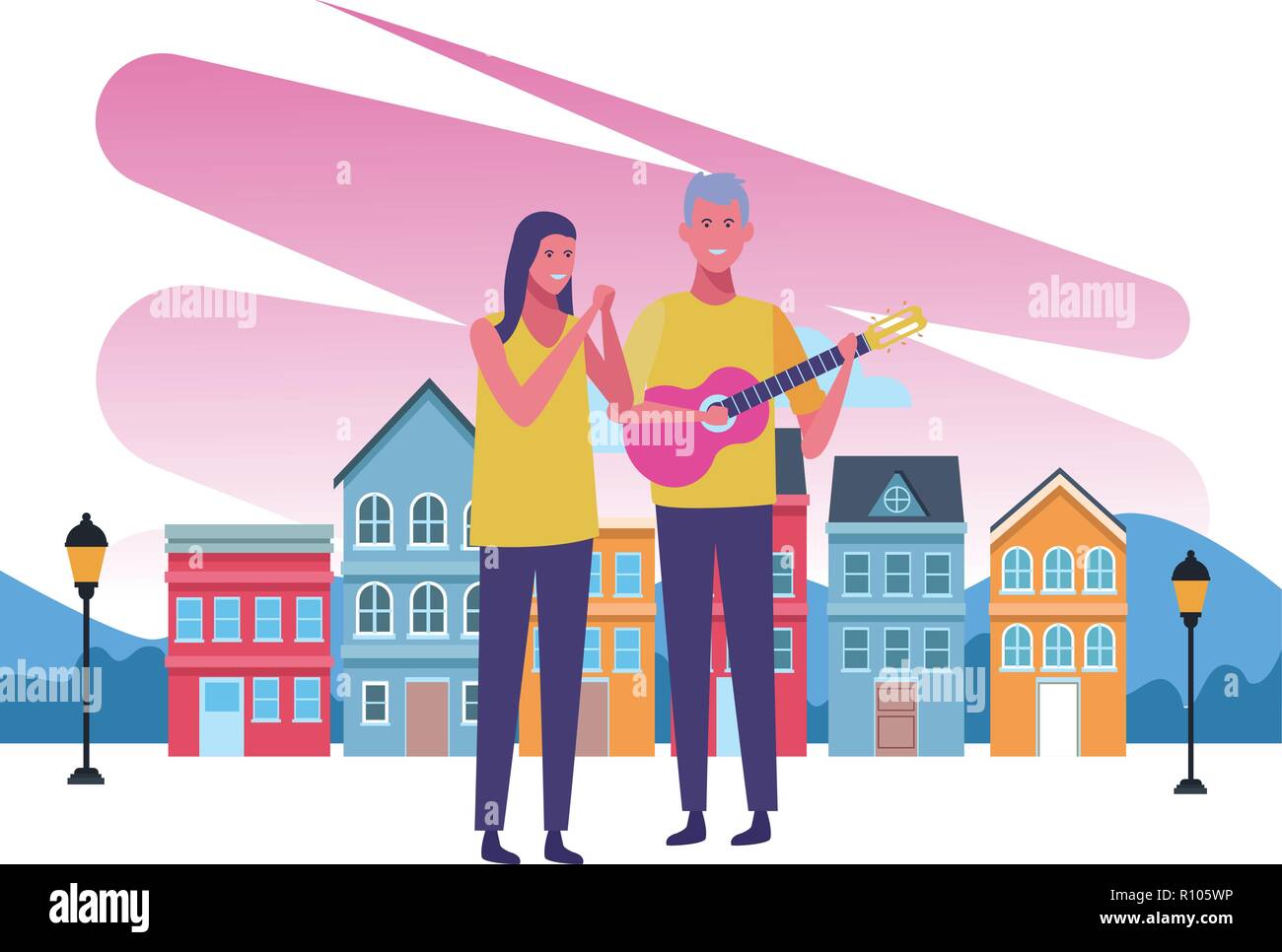 stand up couple cartoon Stock Vector Image & Art - Alamy