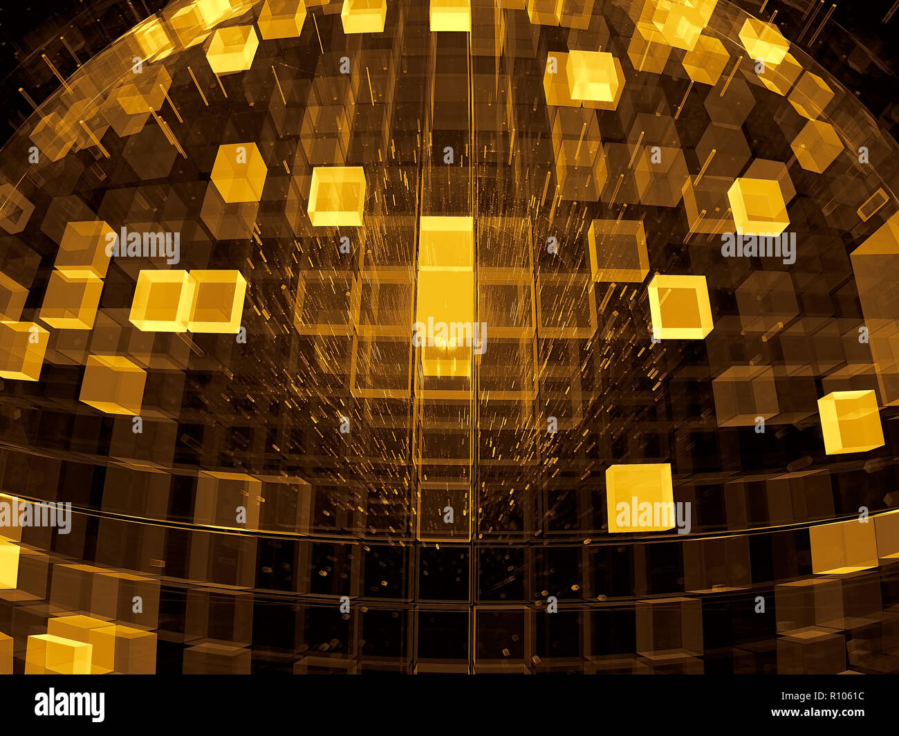 Futuristic construction - dome - abstract digitally generated im Stock ...