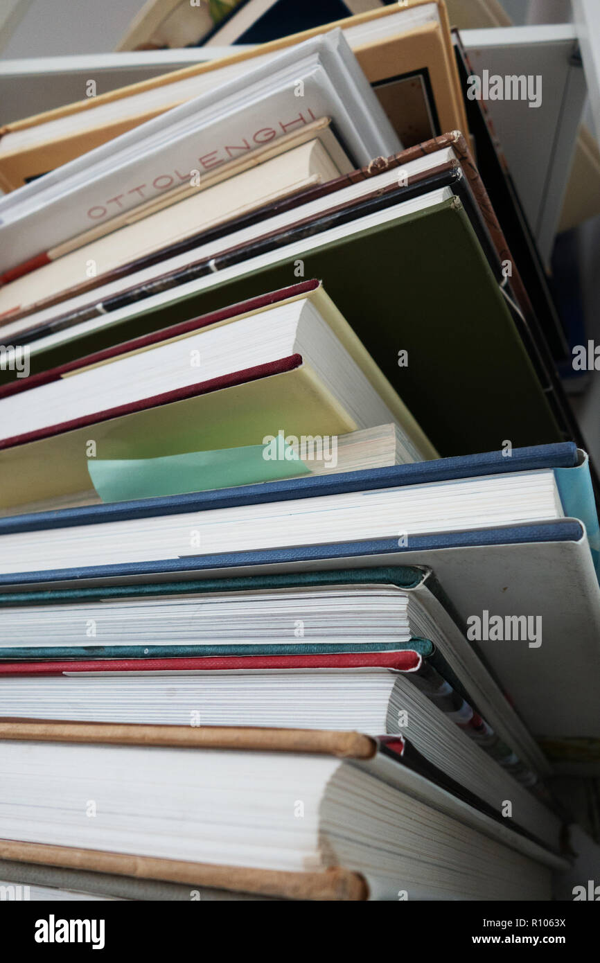 Books stack vintage tall hi-res stock photography and images - Alamy