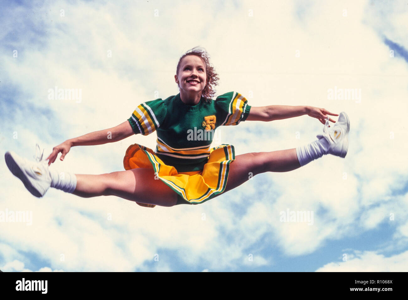 High school cheerleader shows team spirit, USA Stock Photo - Alamy