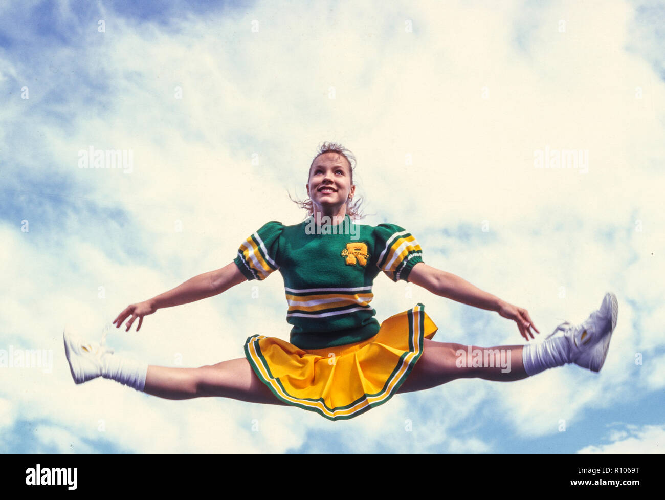 High school cheerleader shows team spirit, USA Stock Photo - Alamy