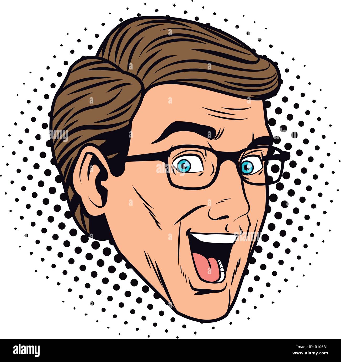 pop art man face Stock Vector Image & Art - Alamy