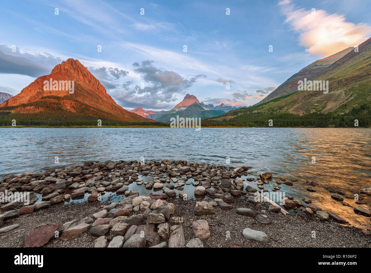 Swiftcurrent Lake in the Many Glacier Area. Glacier National Park ...