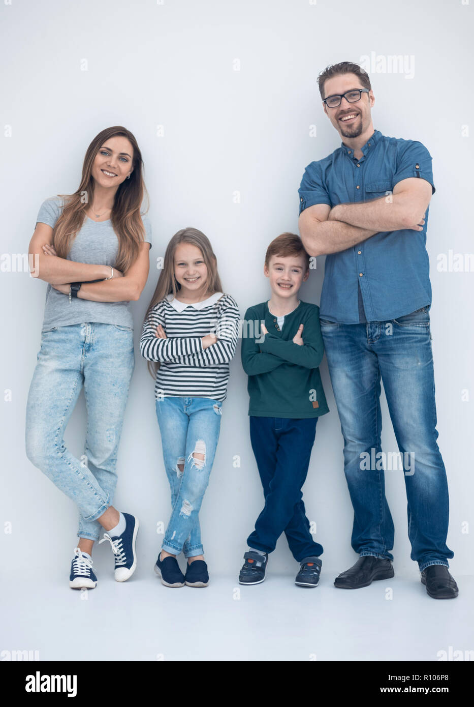 in full growth.portrait of a happy family Stock Photo - Alamy