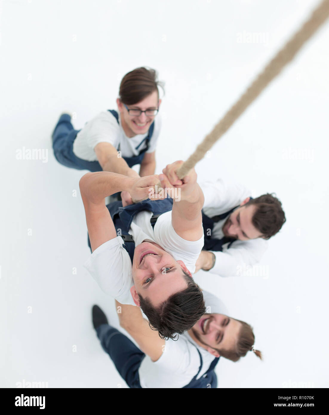 Business Man Hanging From Rope High Resolution Stock Photography and ...