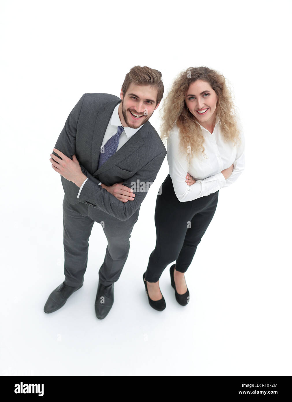 Two staff members standing Cut Out Stock Images & Pictures - Alamy