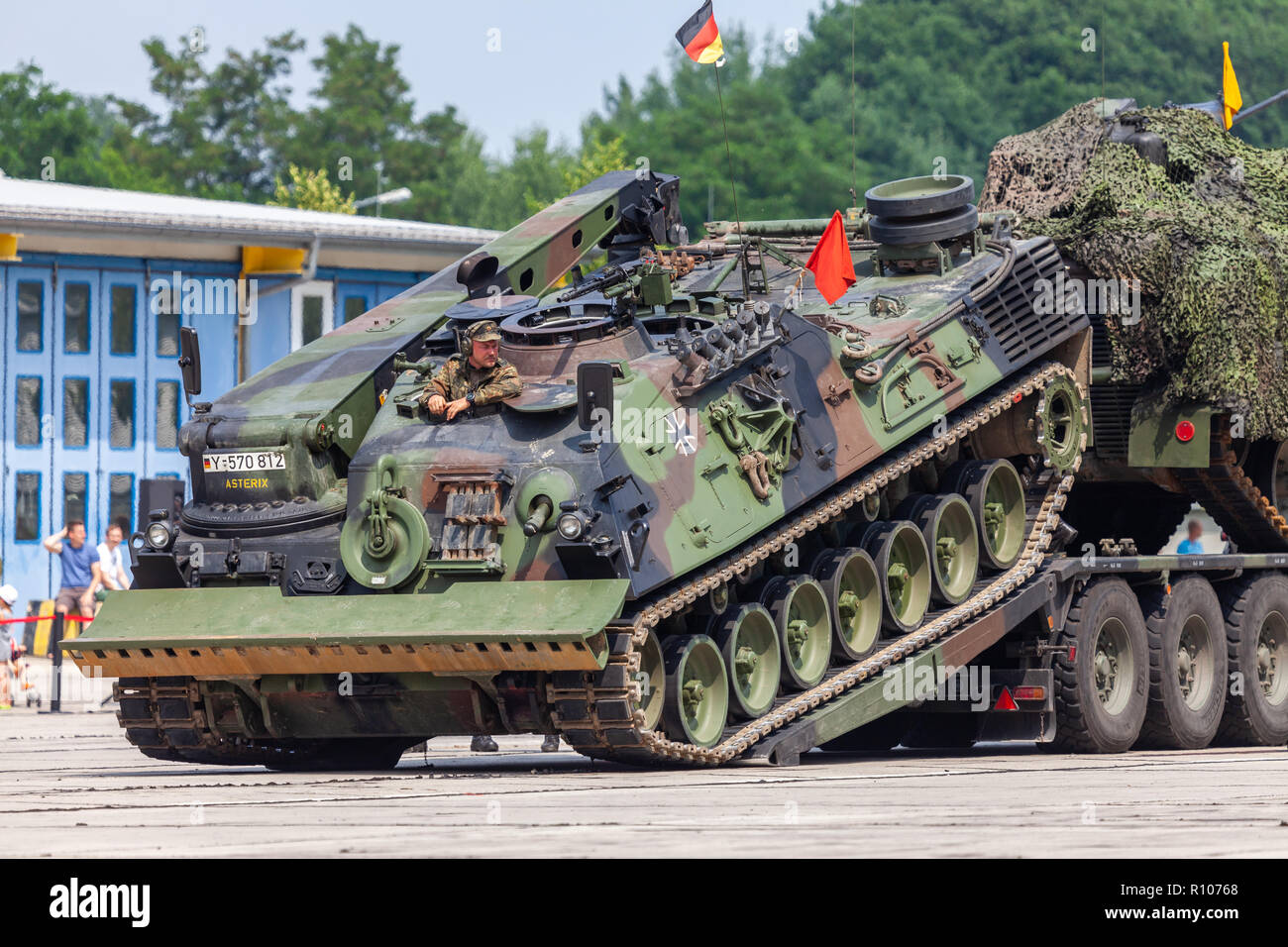 BURG / GERMANY - JUNE 25, 2016: German armored recovery vehicle, Bergepanzer 2 from Bundeswehr ...