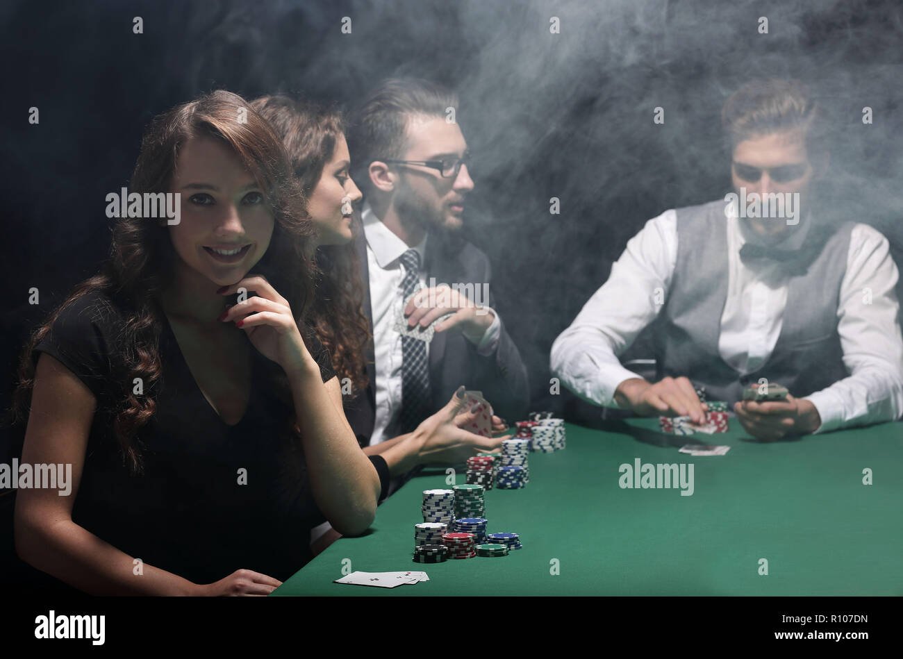 modern business woman sitting at craps table in a casino Stock Photo ...