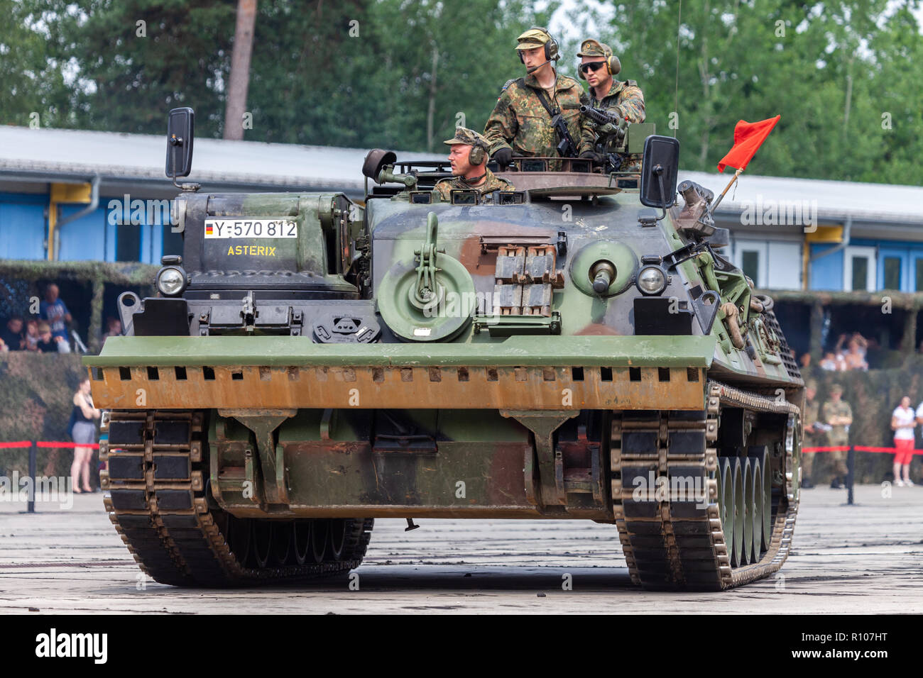 BURG / GERMANY - JUNE 25, 2016: German armored recovery vehicle ...
