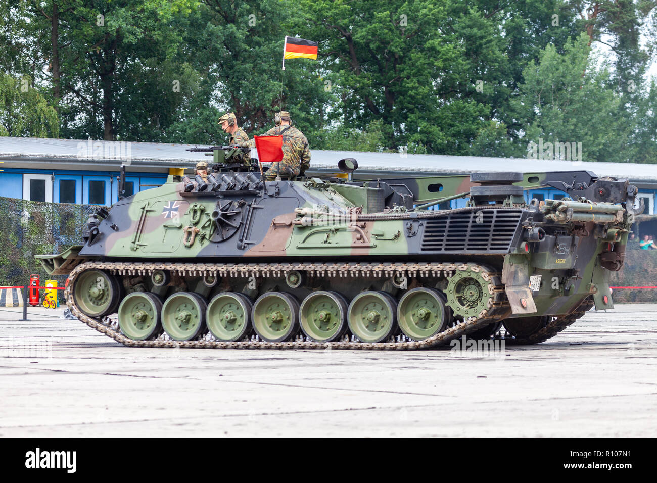 BURG / GERMANY - JUNE 25, 2016: German armored recovery vehicle, Bergepanzer 2 from Bundeswehr ...