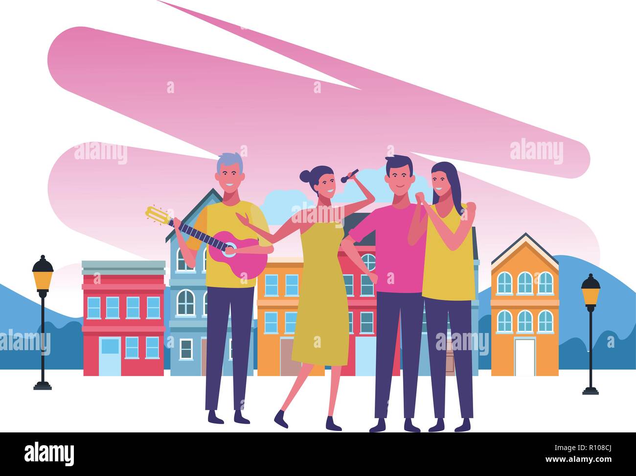 friends group cartoon Stock Vector Image & Art - Alamy