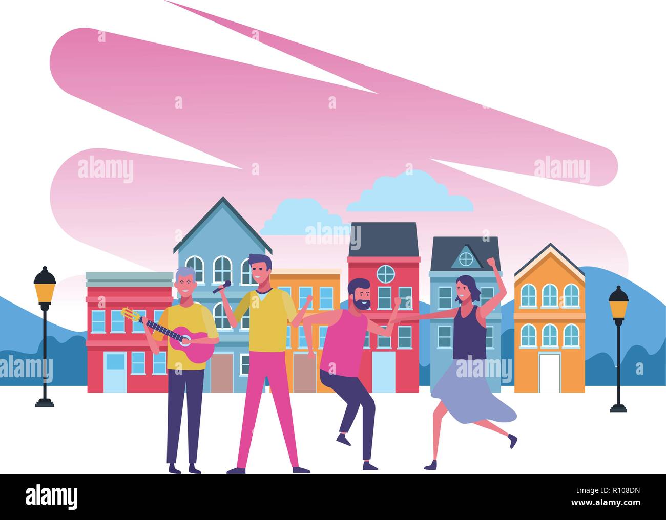 friends group cartoon Stock Vector Image & Art - Alamy