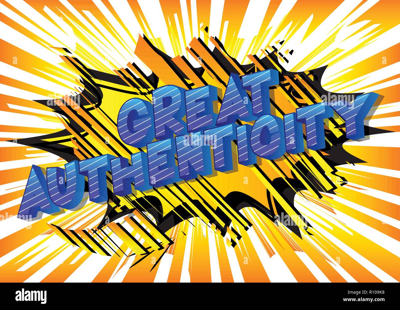 Great Authenticity - Vector illustrated comic book style phrase Stock ...