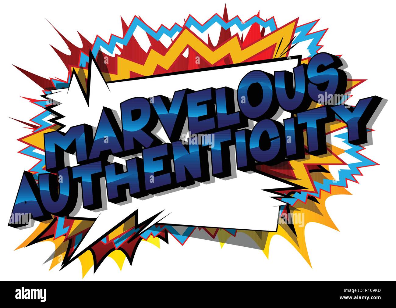 Marvelous Authenticity - Vector illustrated comic book style phrase ...