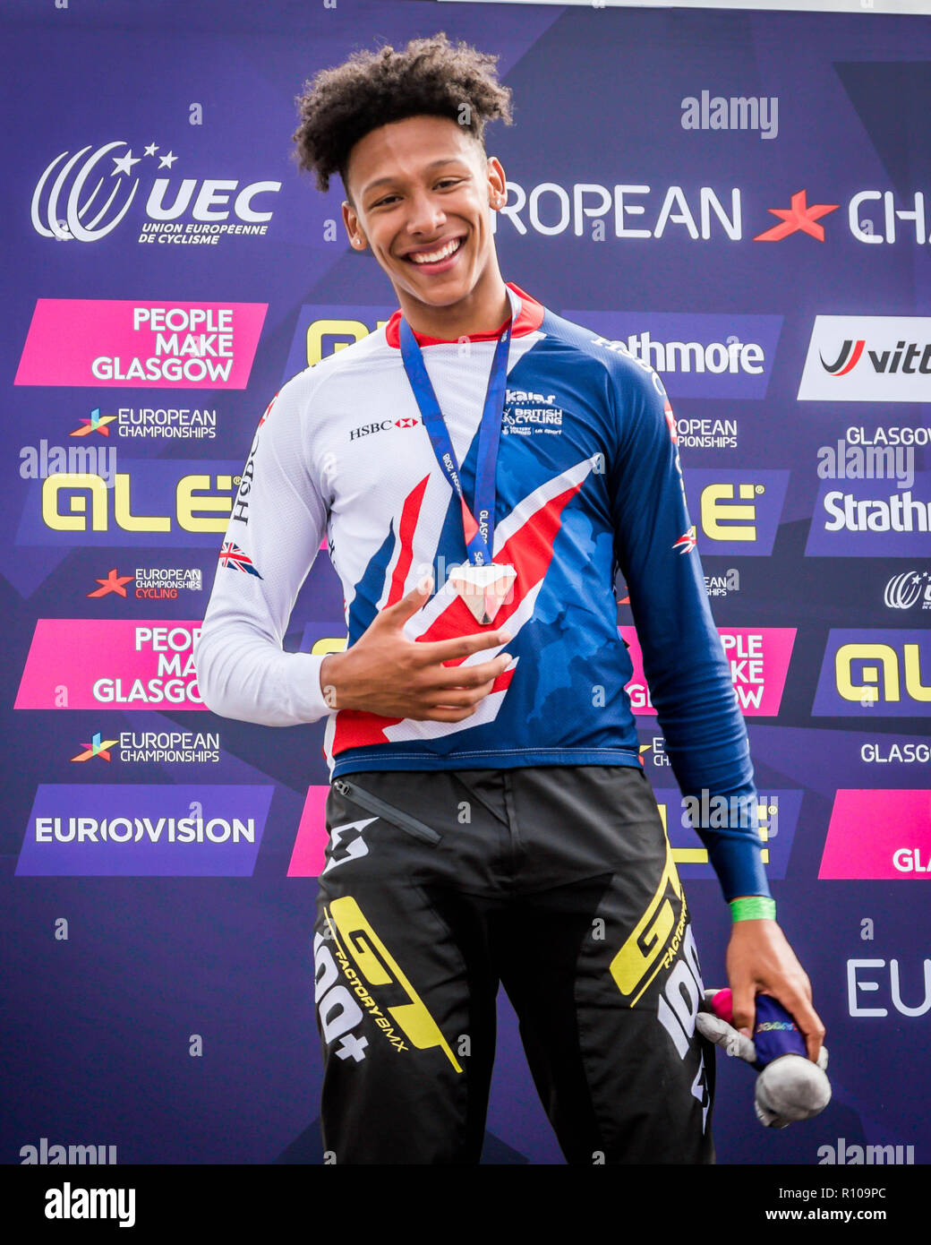 Kye Whyte - Glasgow2018 European Championships - BMX Racing Stock Photo - Alamy