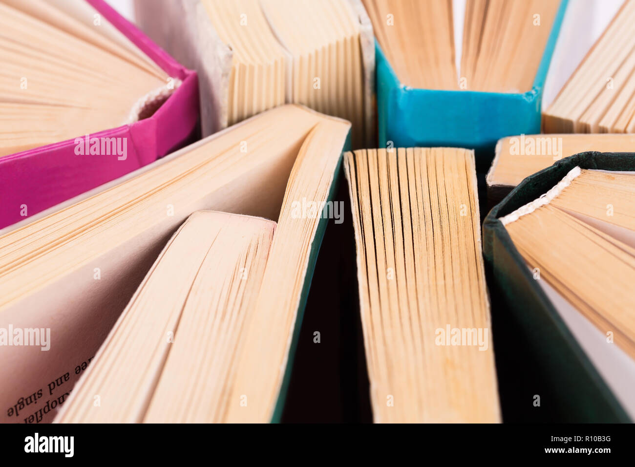 Opened books close up picture Stock Photo - Alamy