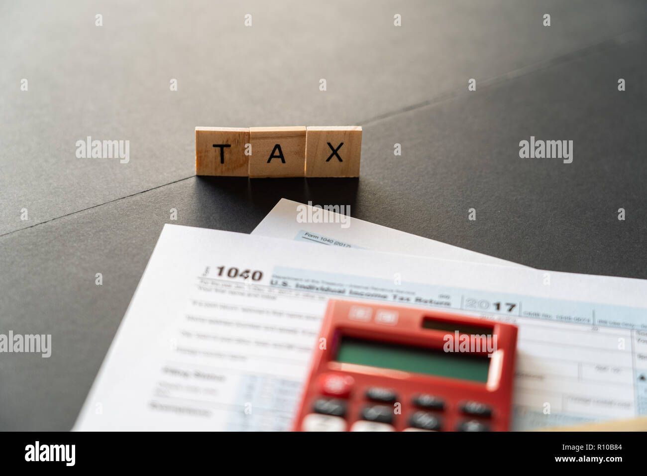 US Tax form and calculator with used to calculate tax refund Stock ...