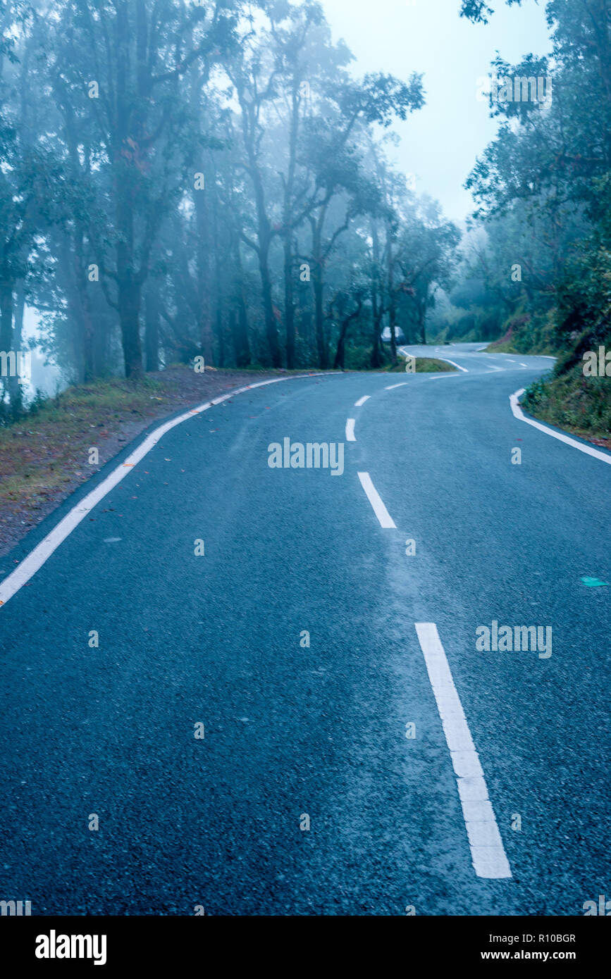 Empty Roads in Nanital District / Bhimtal Road, Uttrakhand, India Stock ...