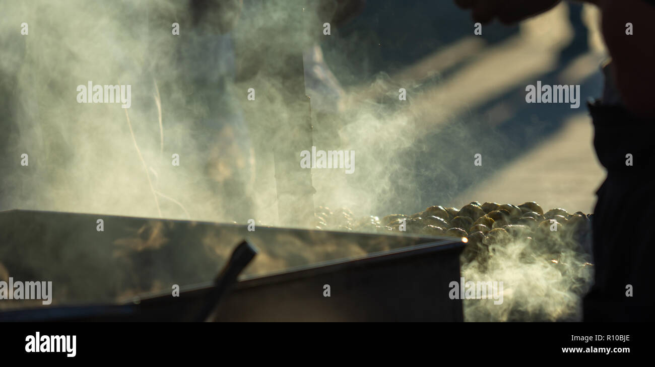 Hot chestnut stand hi-res stock photography and images - Alamy