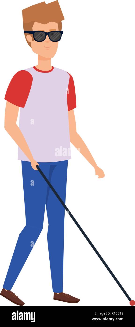 blind man character icon vector illustration design Stock Vector Image ...